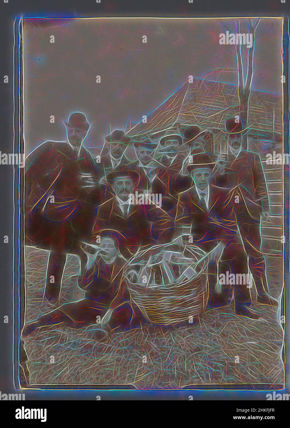 Inspired by Group portrait of unknown men around a basket of empty ...