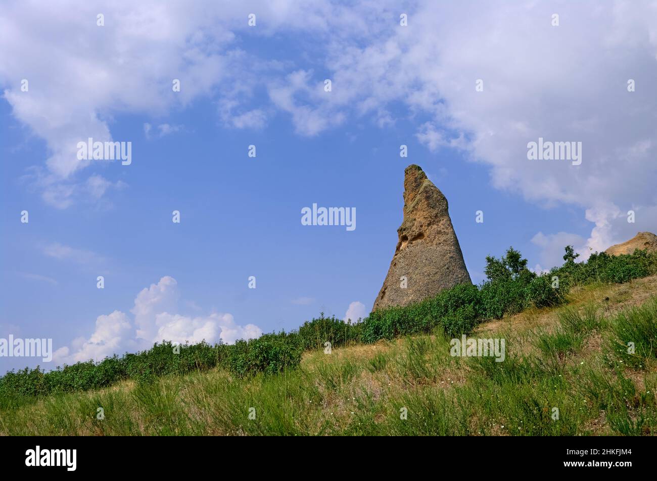 alone conical rock formation typical of Anatolia, Turkey Stock Photo ...