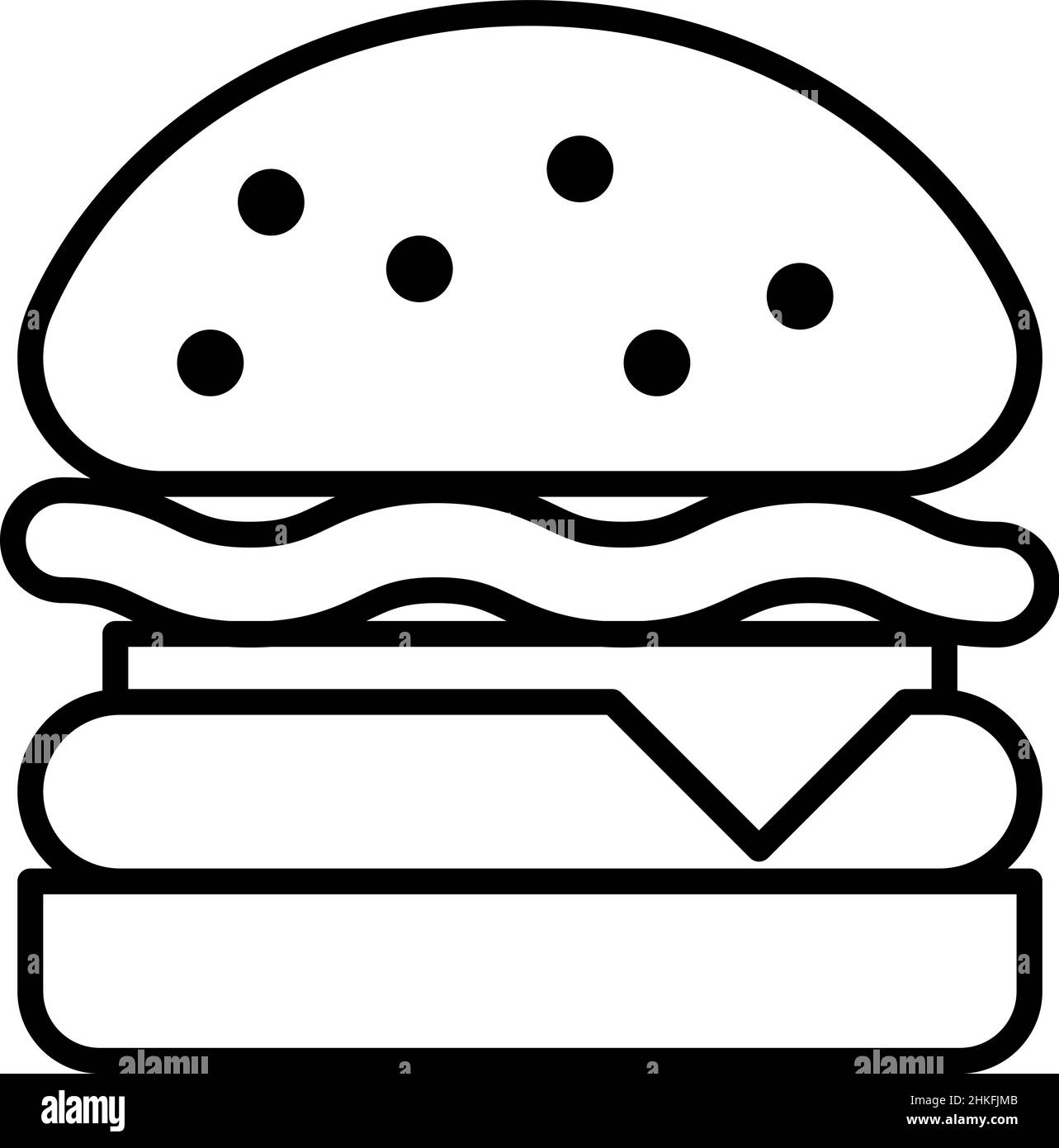 Hamburger Outline Icon Food Vector Stock Vector Image & Art - Alamy