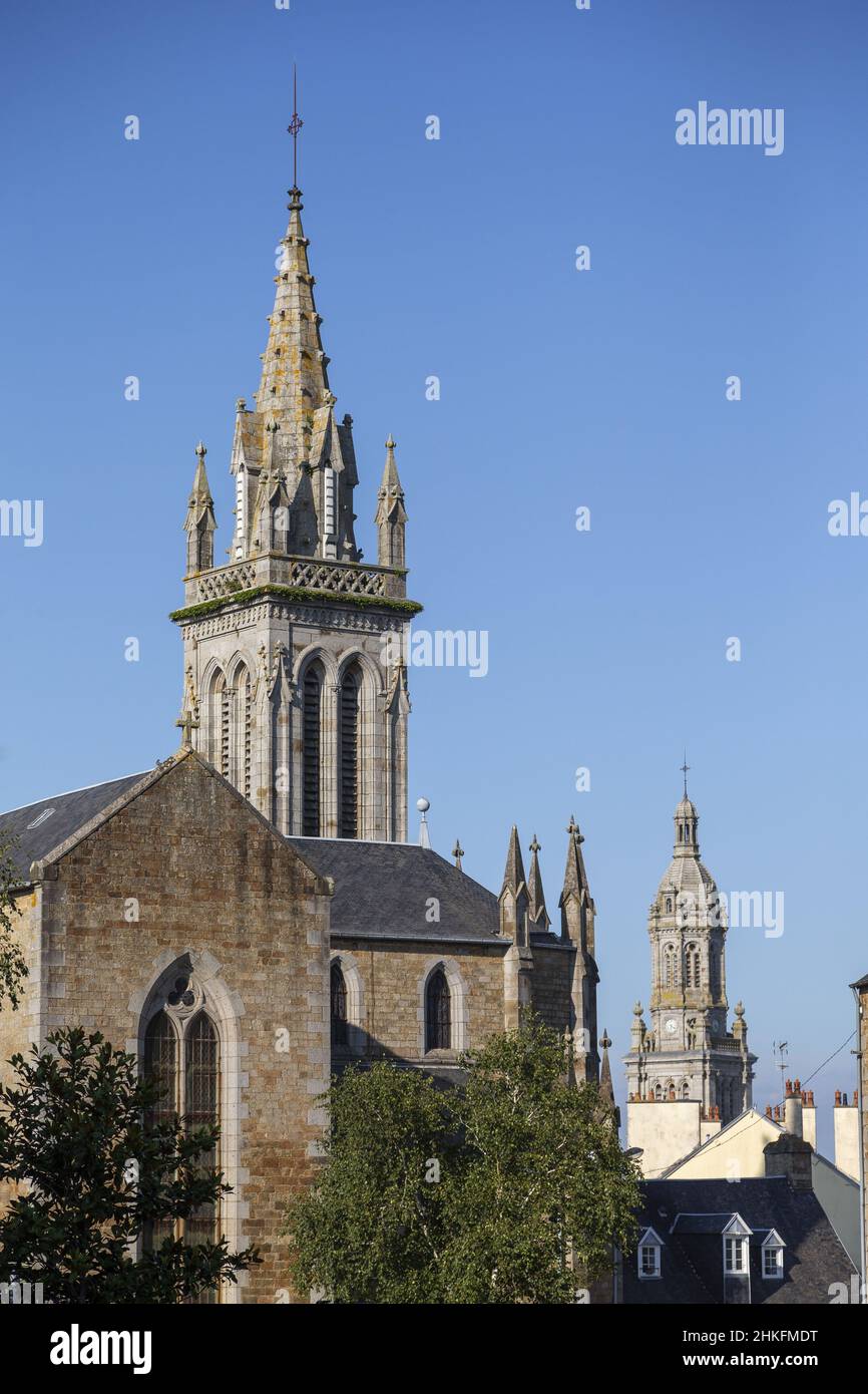 France, Manche, Avranches, the Saint Saturnin church and the Saint ...