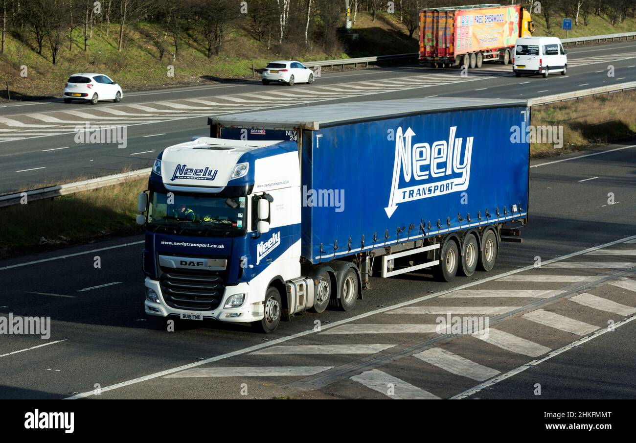Neely Transport lorry on the M40 motorway, Warwickshire, UK Stock Photo ...