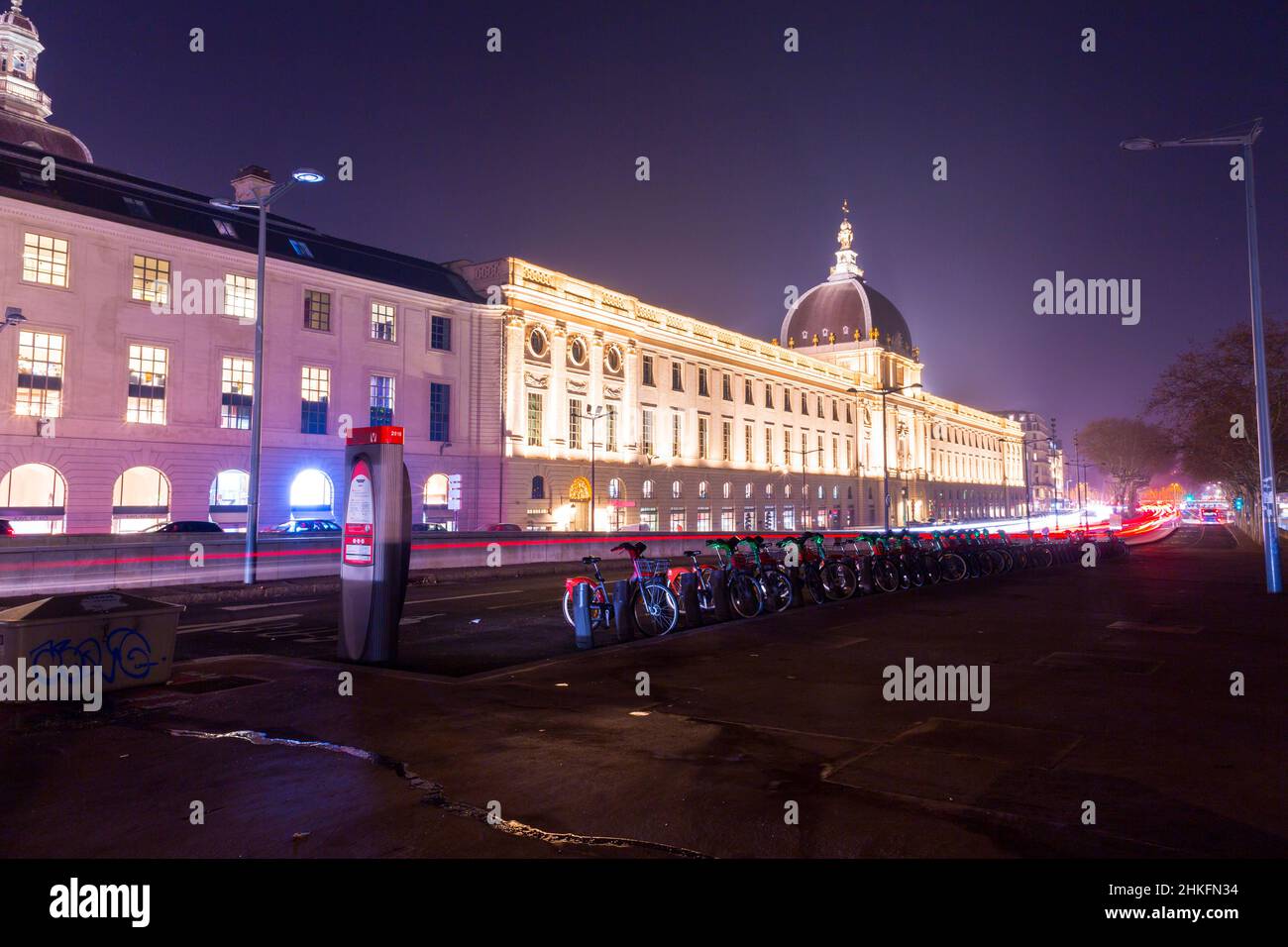 Lyon, France - January 25, 2022: Night view of the Hotel ...