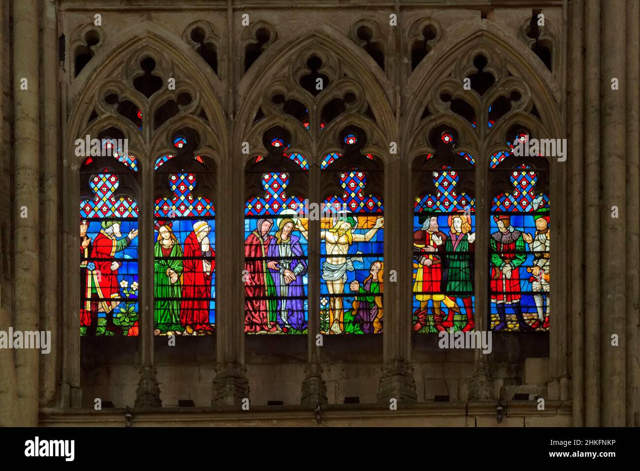 France, Aube, Troyes, Saint Pierre and Saint Paul cathedral, Triforium ...