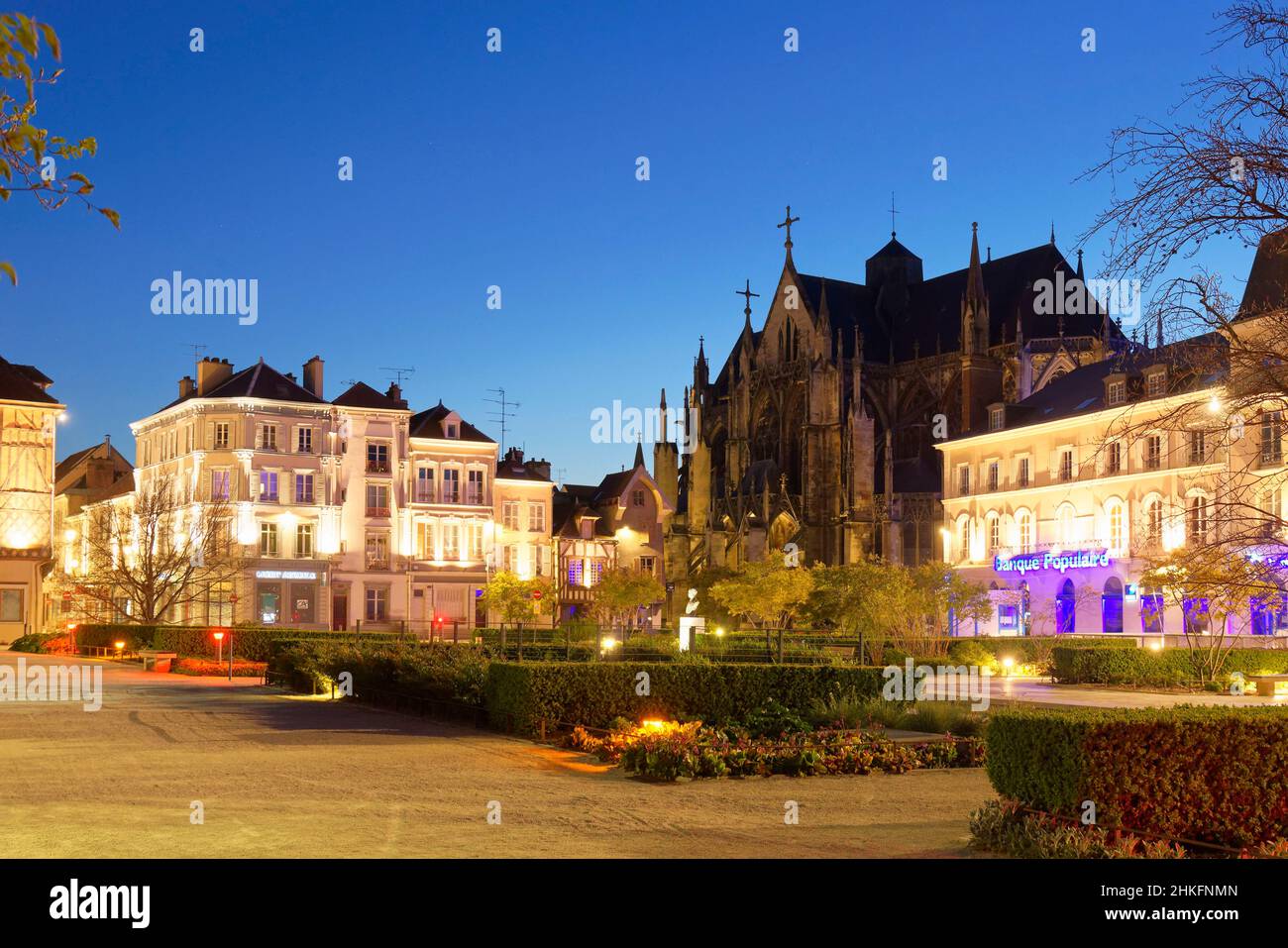 France, Aube, Troyes, place de la Liberation square and St Urbain ...