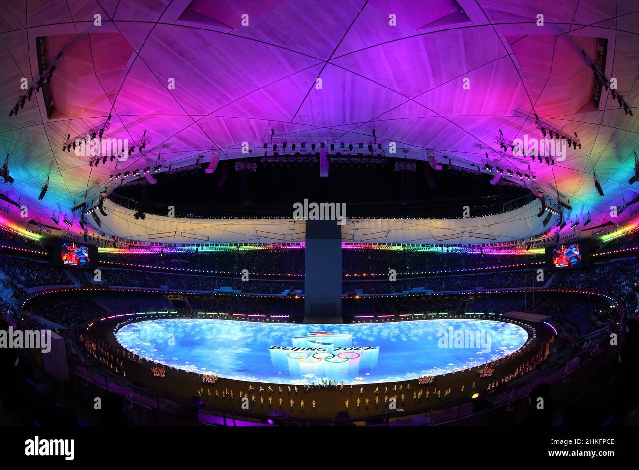 Beijing, China. 4th Feb, 2022. Artists perform before the opening ...