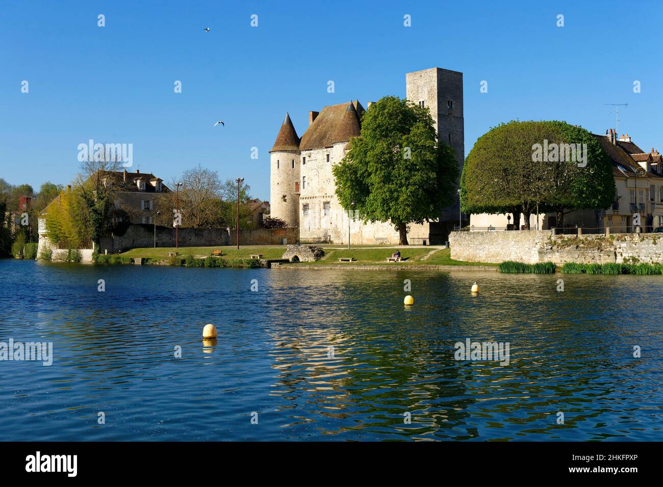 France, Seine et Marne, Nemours, 12th century castle which hosts the ...