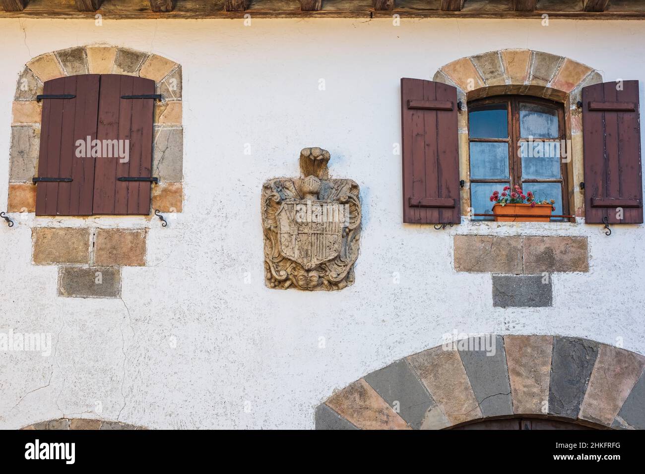 Spain, Navarre, Burguete (Auritz), village on the Camino Francés ...