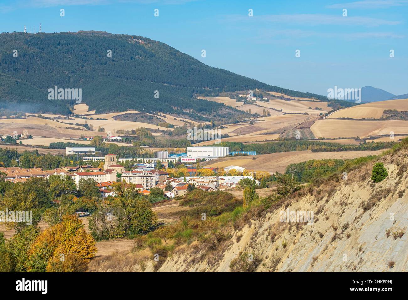 Spain, Navarre, village of Arre from the Camino Francés, Spanish route ...