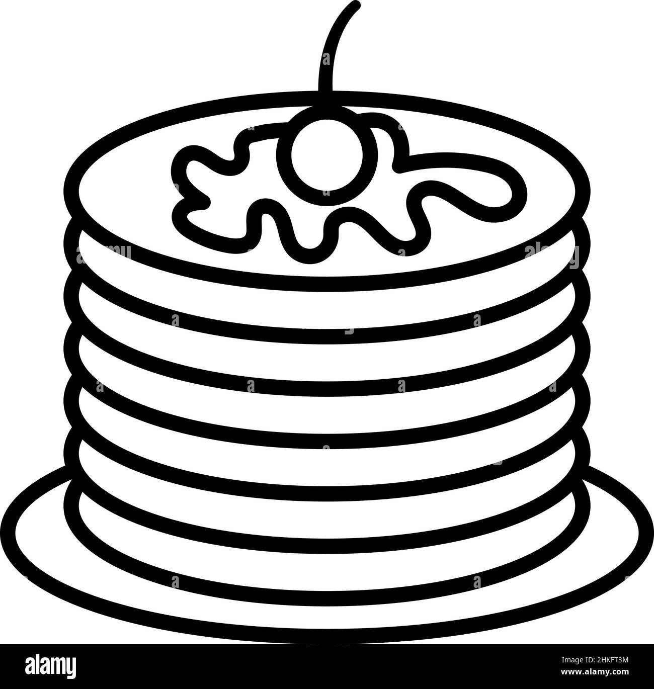 Cake pastry icon outline Cut Out Stock Images & Pictures - Alamy