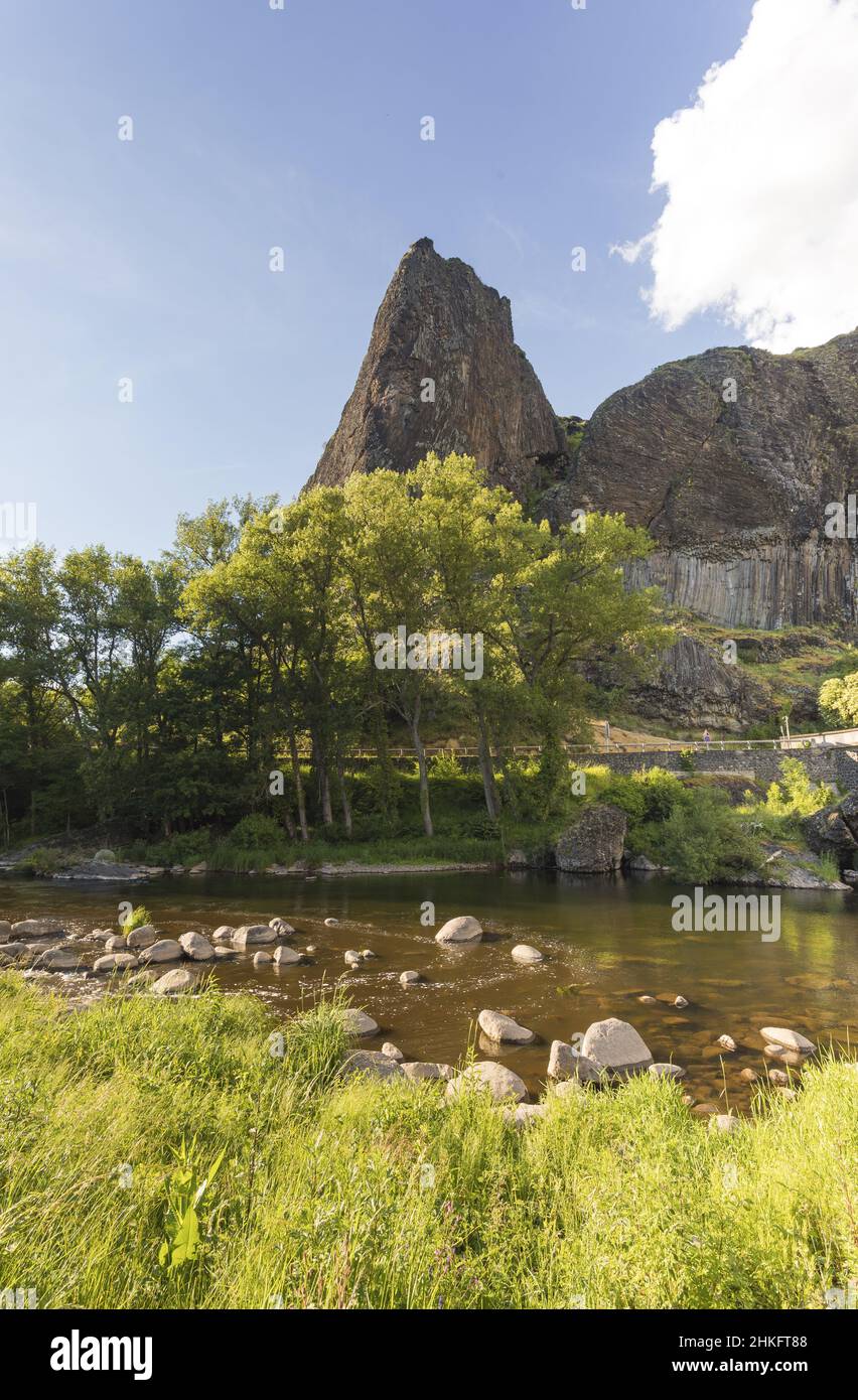 France, Haute-Loire, Prades, columnar jointed basalt in the upper ...