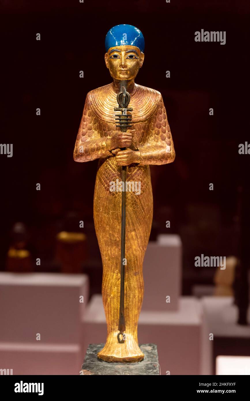 Egypt, Red Sea Governorate, Hurghada, Hurghada Museum, Statuette of God ...