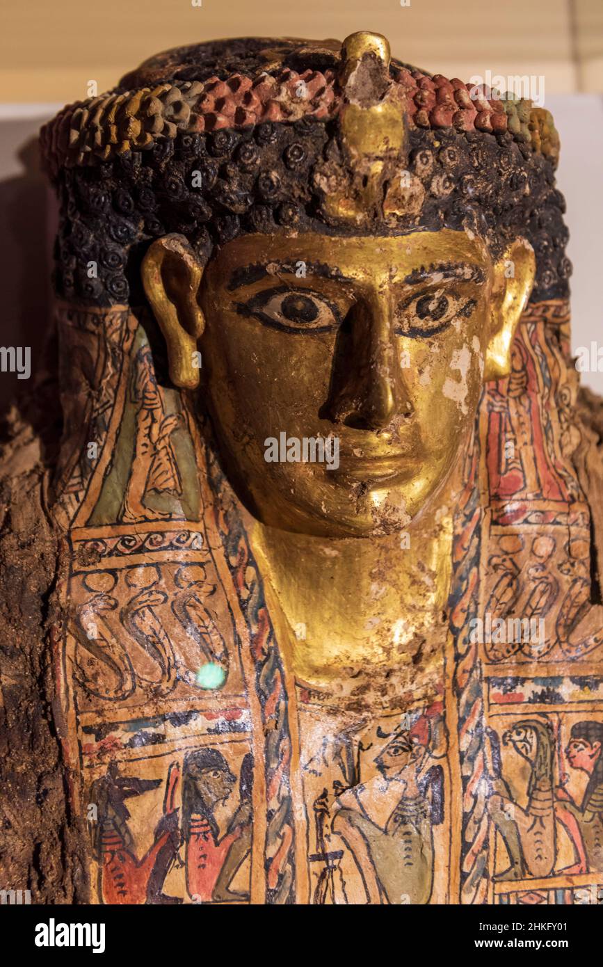 Egypt, Red Sea Governorate, Hurghada, Hurghada Museum, Mummy of a man ...