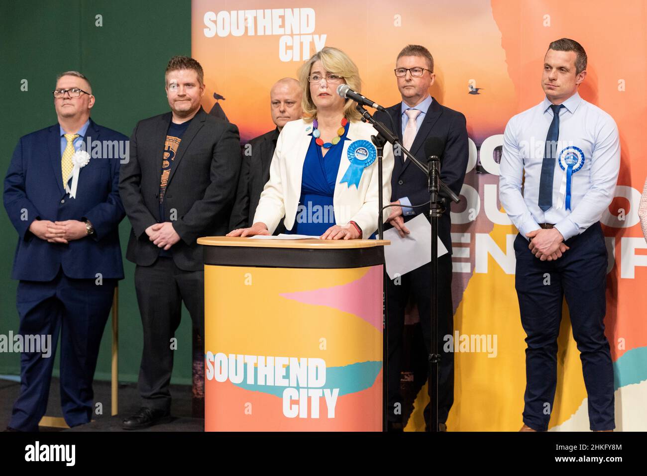Anna Firth, Tory MP, at the verification and ballot count for the ...