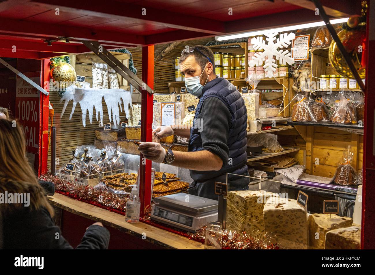 France, Somme, Amiens, Christmas market Stock Photo - Alamy
