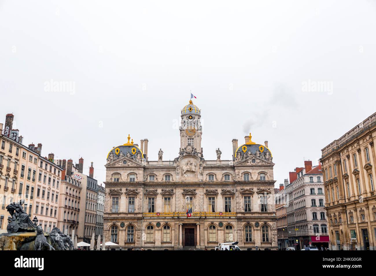 Lyon, France - January 26, 2022: The Hotel de Ville de Lyon is the city ...