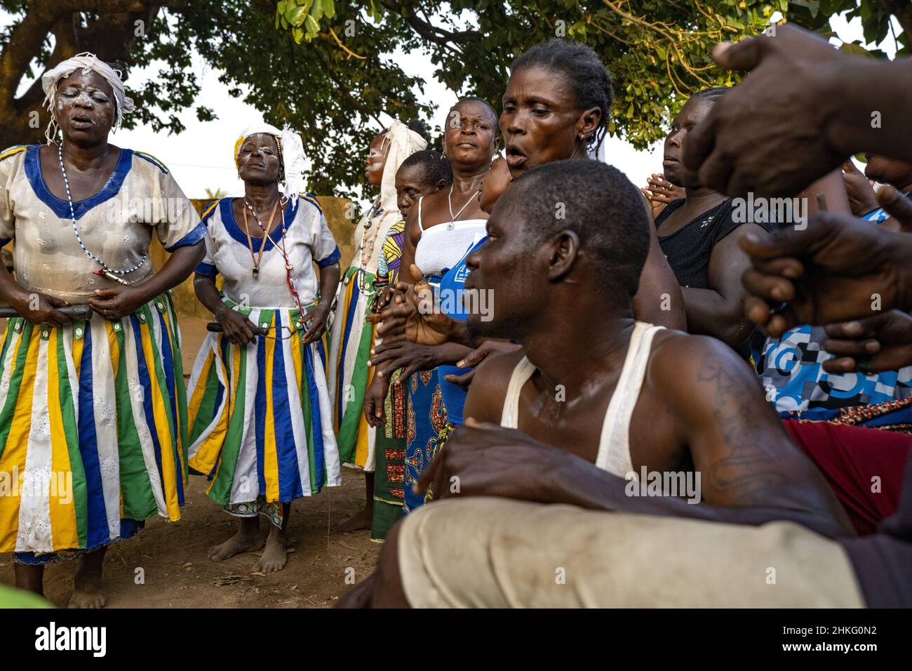 Benin, Dassa, dances and trans Atchigali in honor of the deities Stock ...