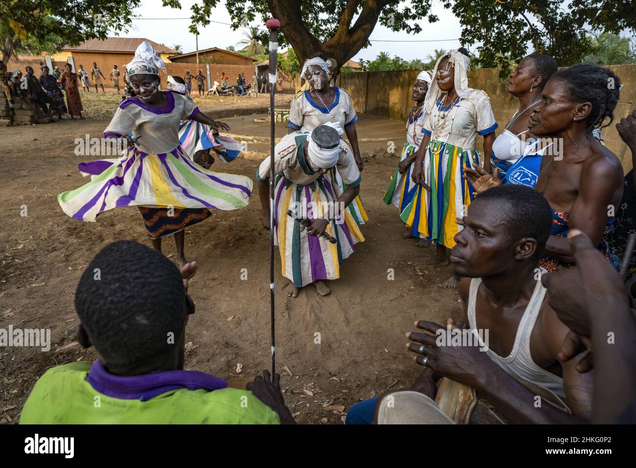 Benin, Dassa, dances and trans Atchigali in honor of the deities Stock ...