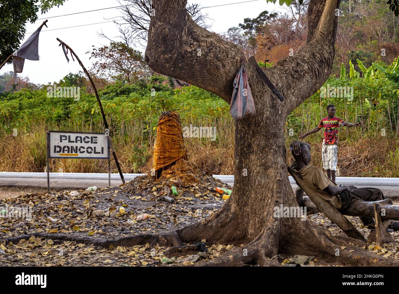 Benin, dancoli, voodoo sacred shrine dedicated to the deity Dancoli ...