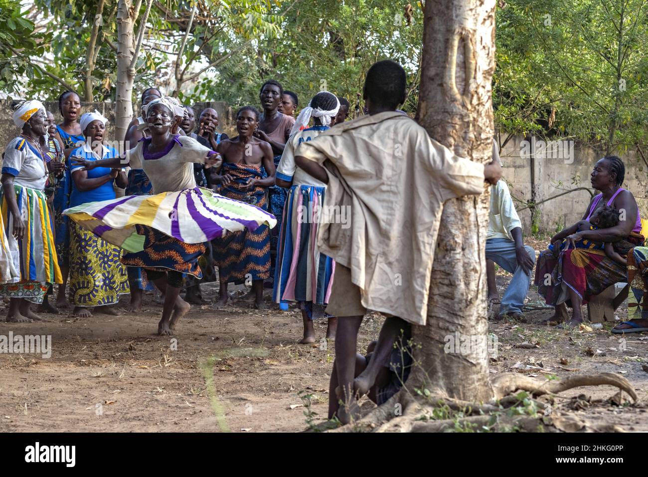 Benin, Dassa, dances and trans Atchigali in honor of the deities Stock ...
