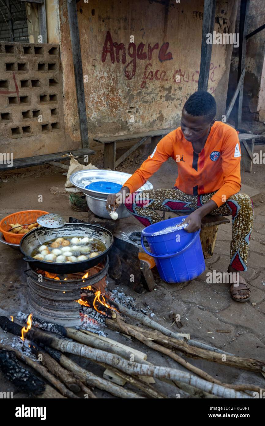 Benin, Natitingou, fritters for breakfast Stock Photo - Alamy