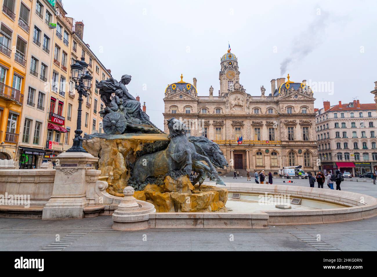 The famous terreaux square in lyon city hi-res stock photography and ...