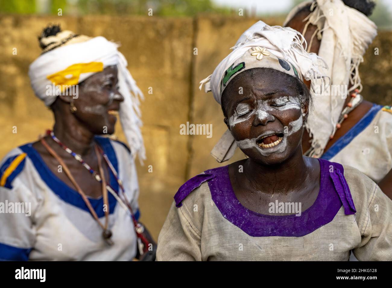 Benin, Dassa, dances and trans Atchigali in honor of the deities Stock ...