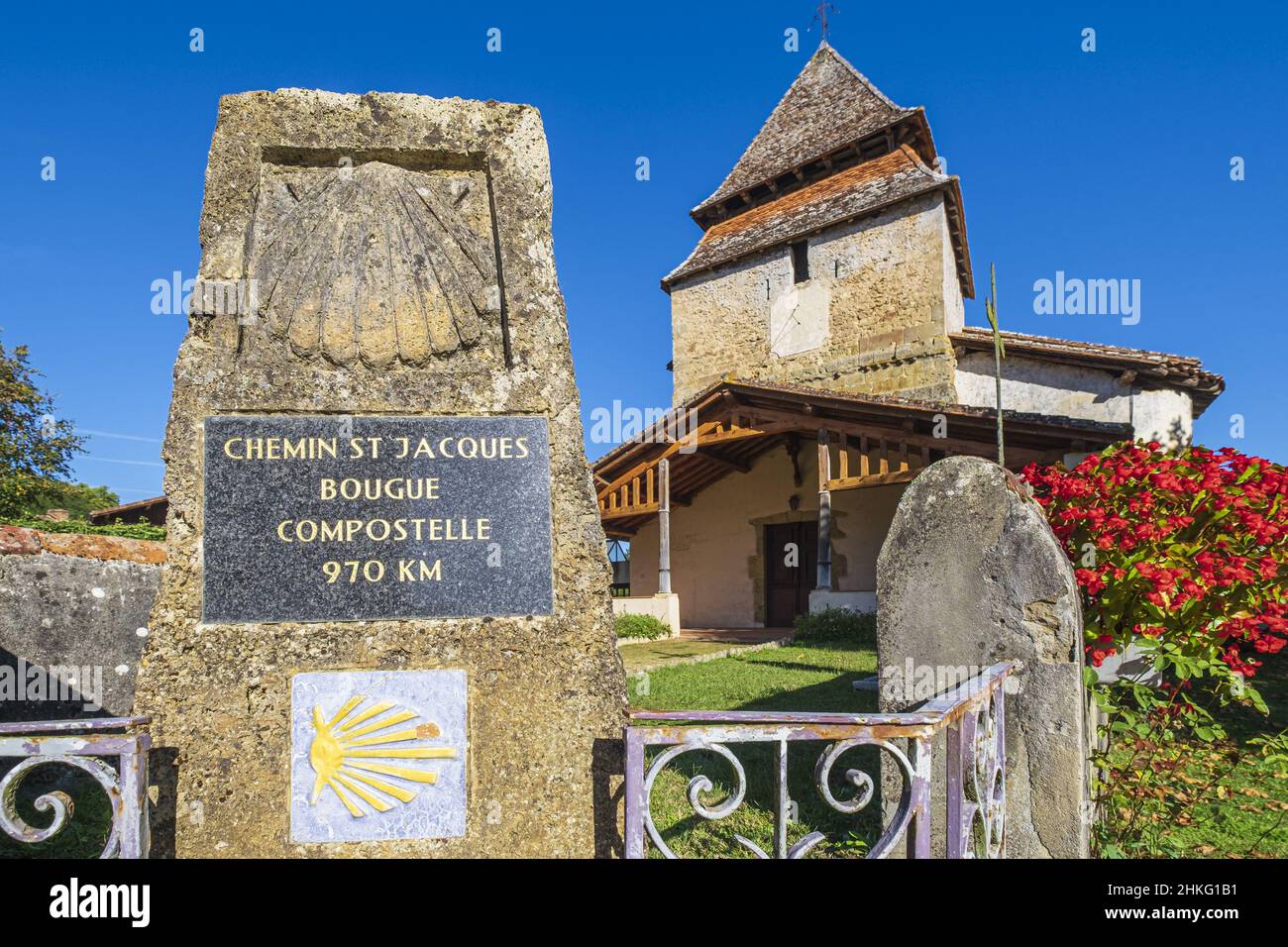 France, Landes, Bougue, village on the Via Lemovicensis or Vezelay Way ...