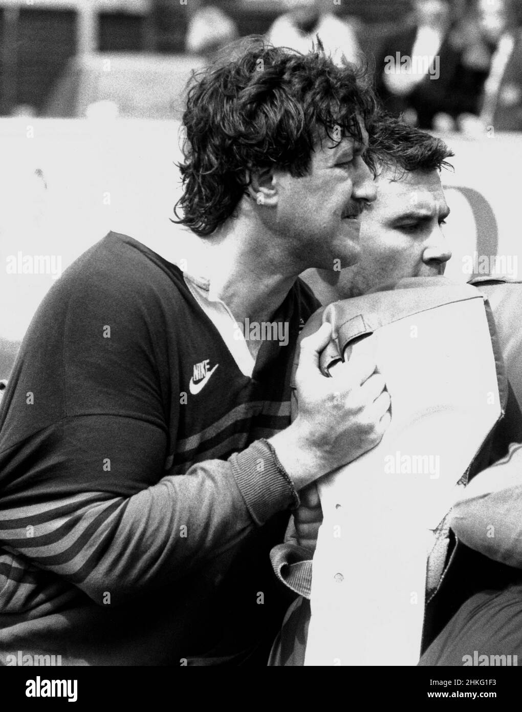 England forwards Mike Teague and Jason Leonard training for the 1993 ...