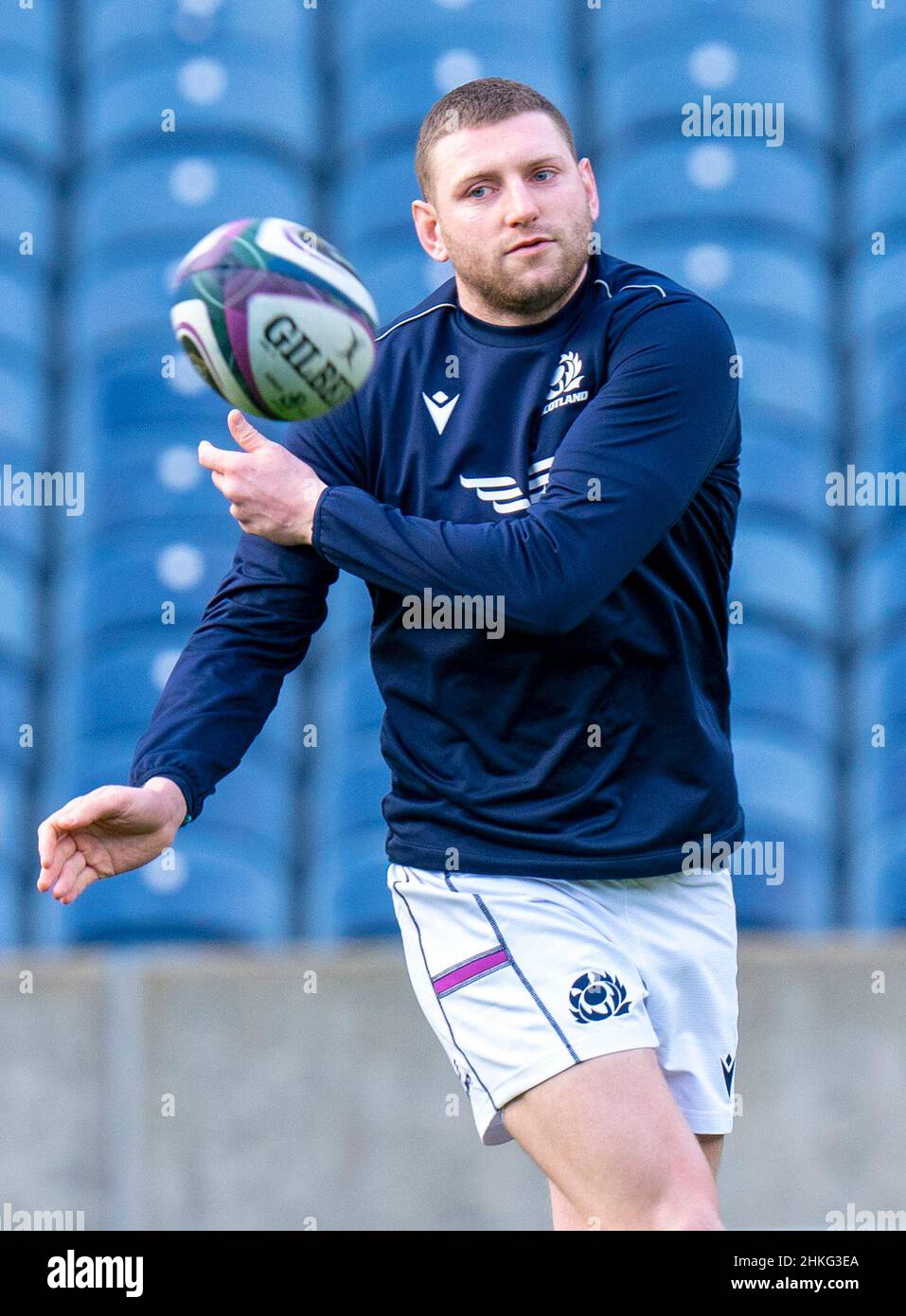 Scotland's Finn Russell during a Captain's Run at Murrayfield ...