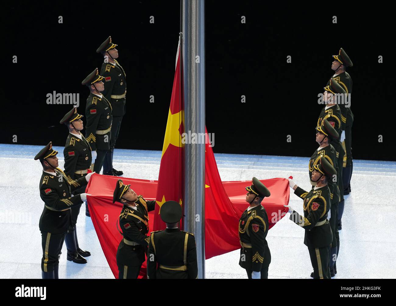 Beijing, China. 04th Feb, 2022. The Flag of China arrives at the ...