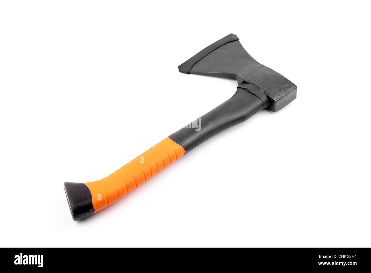 Forged ax with fiberglass handle isolated on white background Stock ...