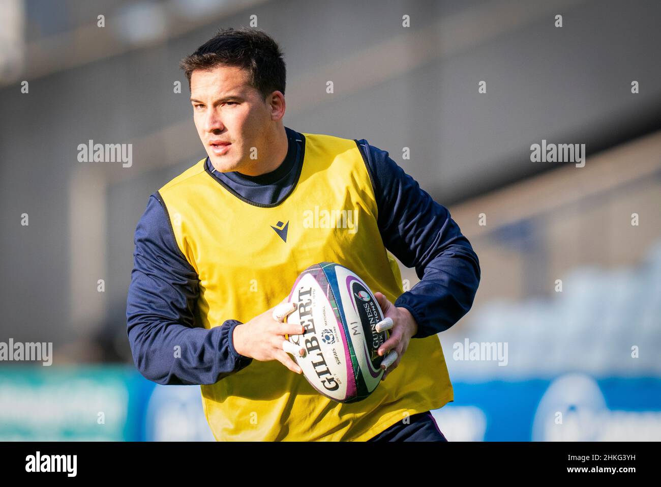 Scotland's Sam Johnson during a Captain's Run at Murrayfield, Edinburgh ...