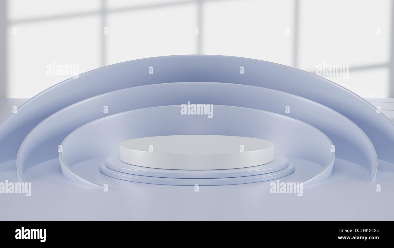 3D Render. Minimal background, mock up scene with podium geometry shape for product display ...