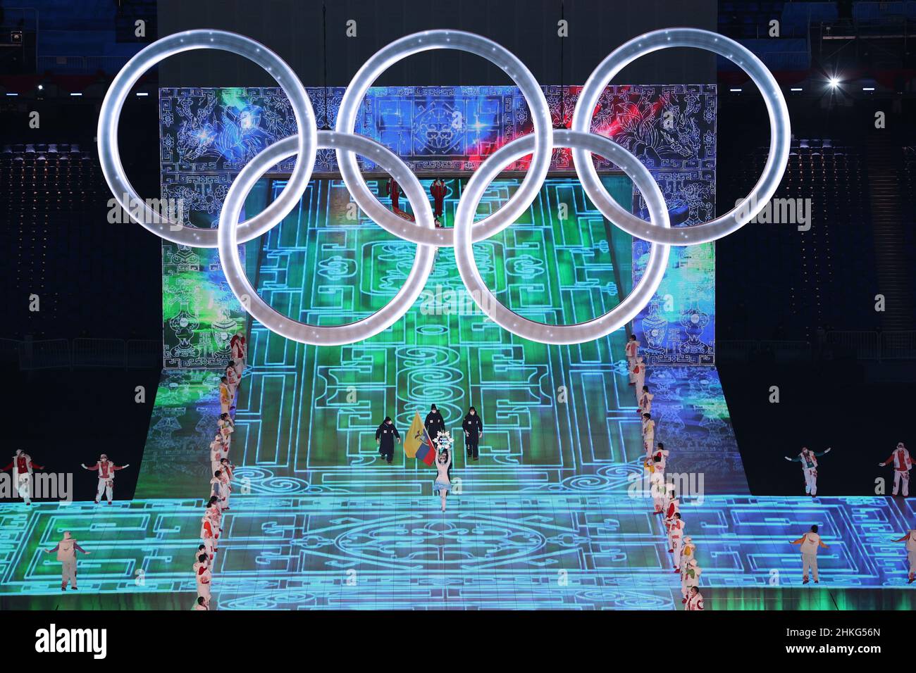 Beijing, China. 4th Feb, 2022. The Olympic delegation of Ecuador parade ...