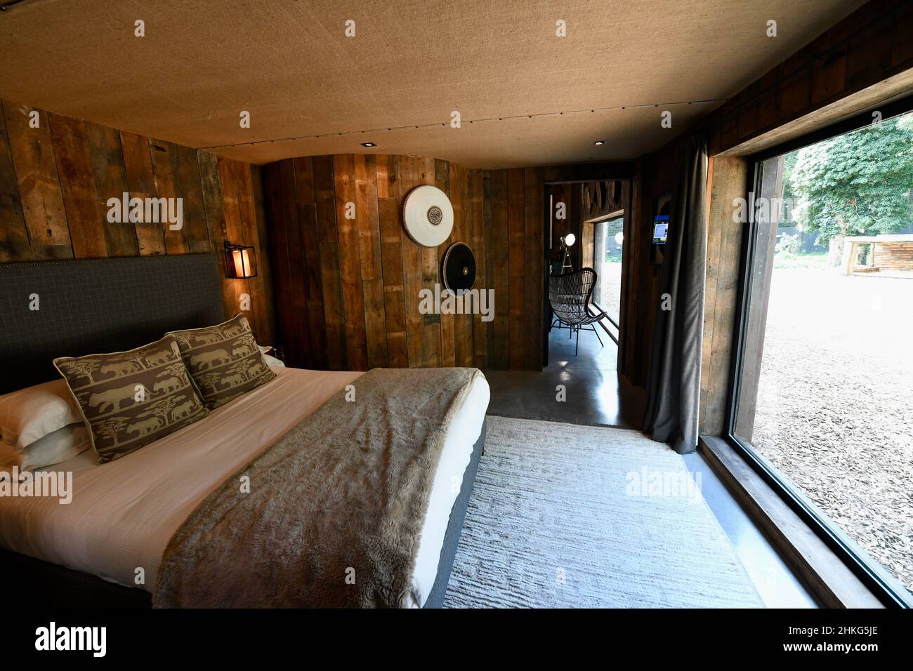 Lion Lodge at Port Lympne Animal Reserve, Kent UK Stock Photo - Alamy