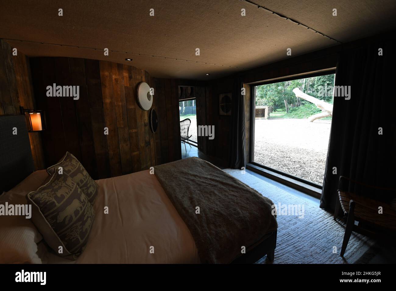 Lion Lodge at Port Lympne Animal Reserve, Kent UK Stock Photo - Alamy