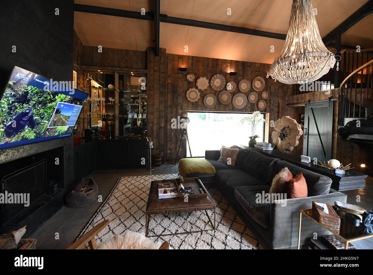 Lion Lodge at Port Lympne Animal Reserve, Kent UK Stock Photo - Alamy