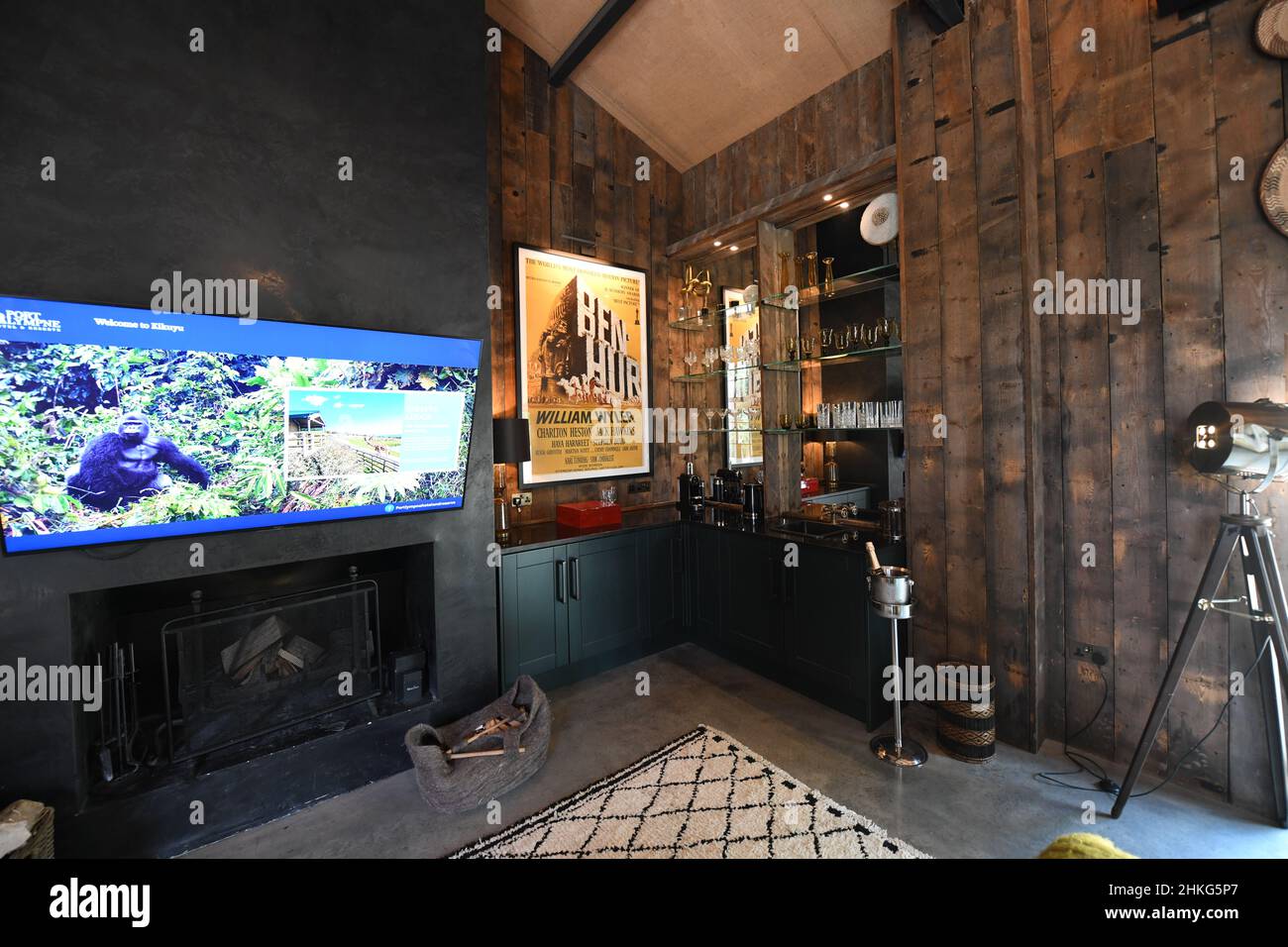 Lion Lodge at Port Lympne Animal Reserve, Kent UK Stock Photo - Alamy