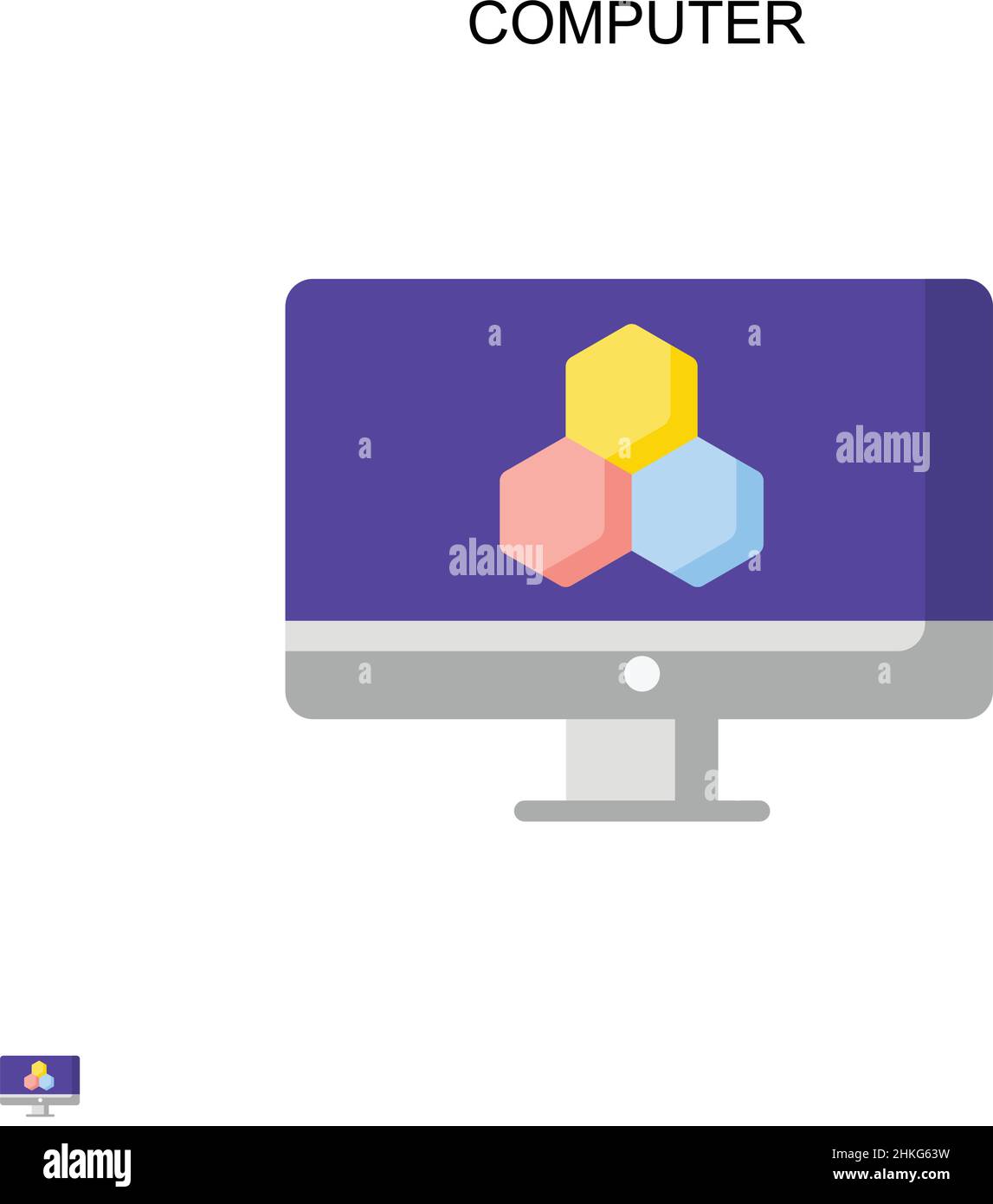 Computer Simple vector icon. Illustration symbol design template for ...