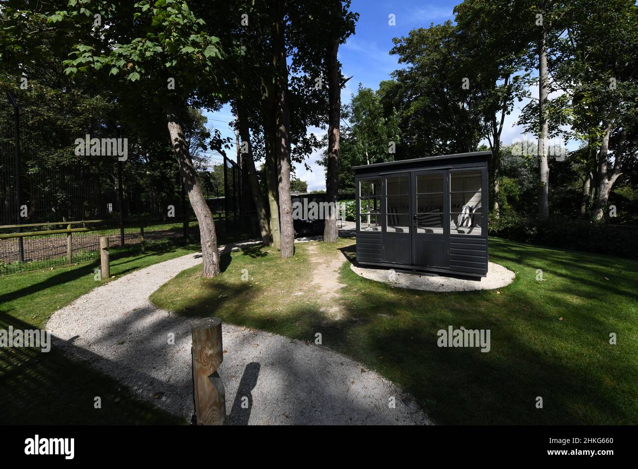 Lion Lodge at Port Lympne Animal Reserve, Kent UK Stock Photo - Alamy