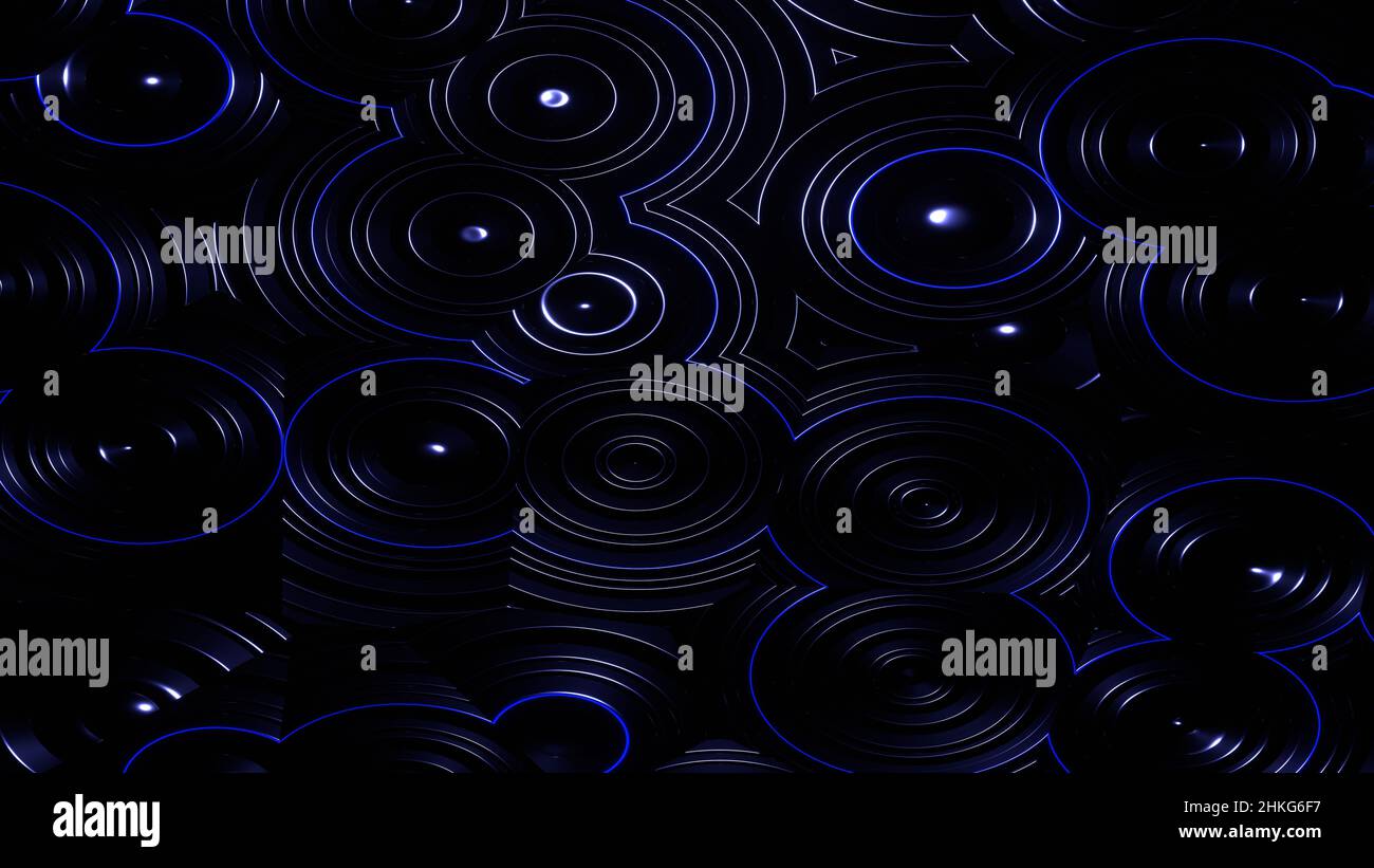 3D Render. Neon object abstract futuristic hi-tech motion background ...