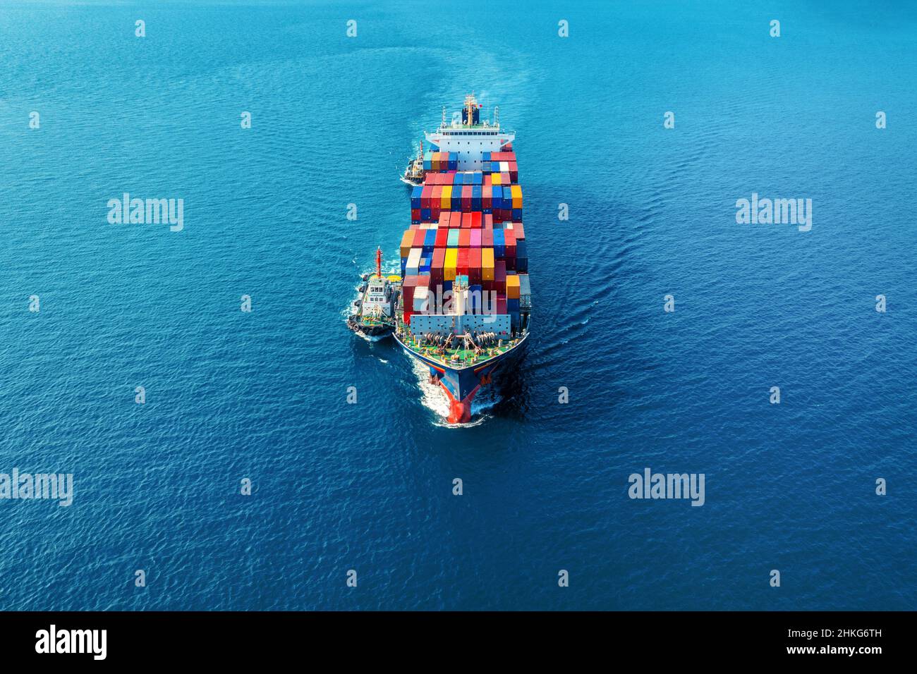 Aerial view cargo container ships hi-res stock photography and images ...