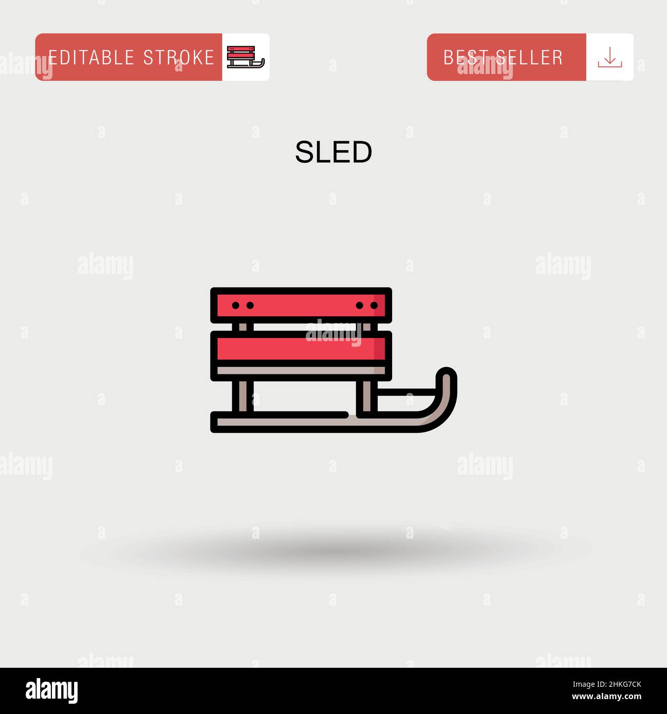 Sled Simple vector icon Stock Vector Image & Art - Alamy