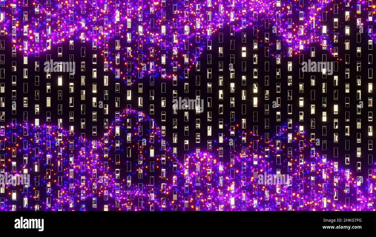 3D Render. Abstract technology big data background concept. Motion of ...