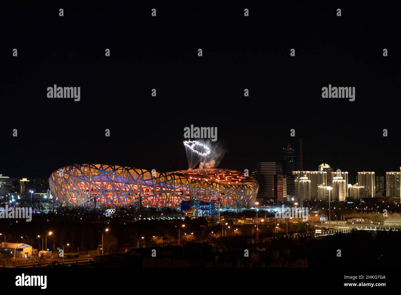 BEIJING, CHINA - FEBRUARY 4, 2022 - Fireworks are seen during the ...