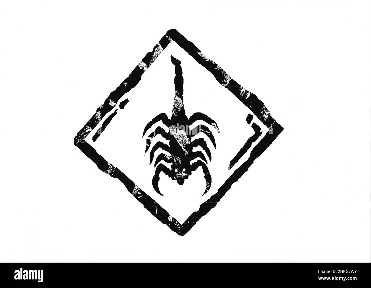 Symbol of a scorpion on a white background Stock Photo - Alamy