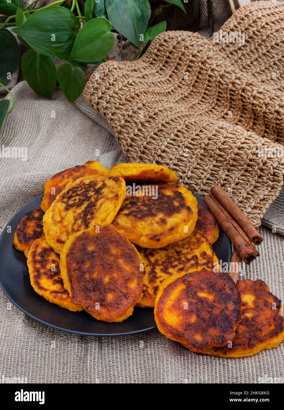 Traditional South African pumpkin fritters or pancakes known as ...