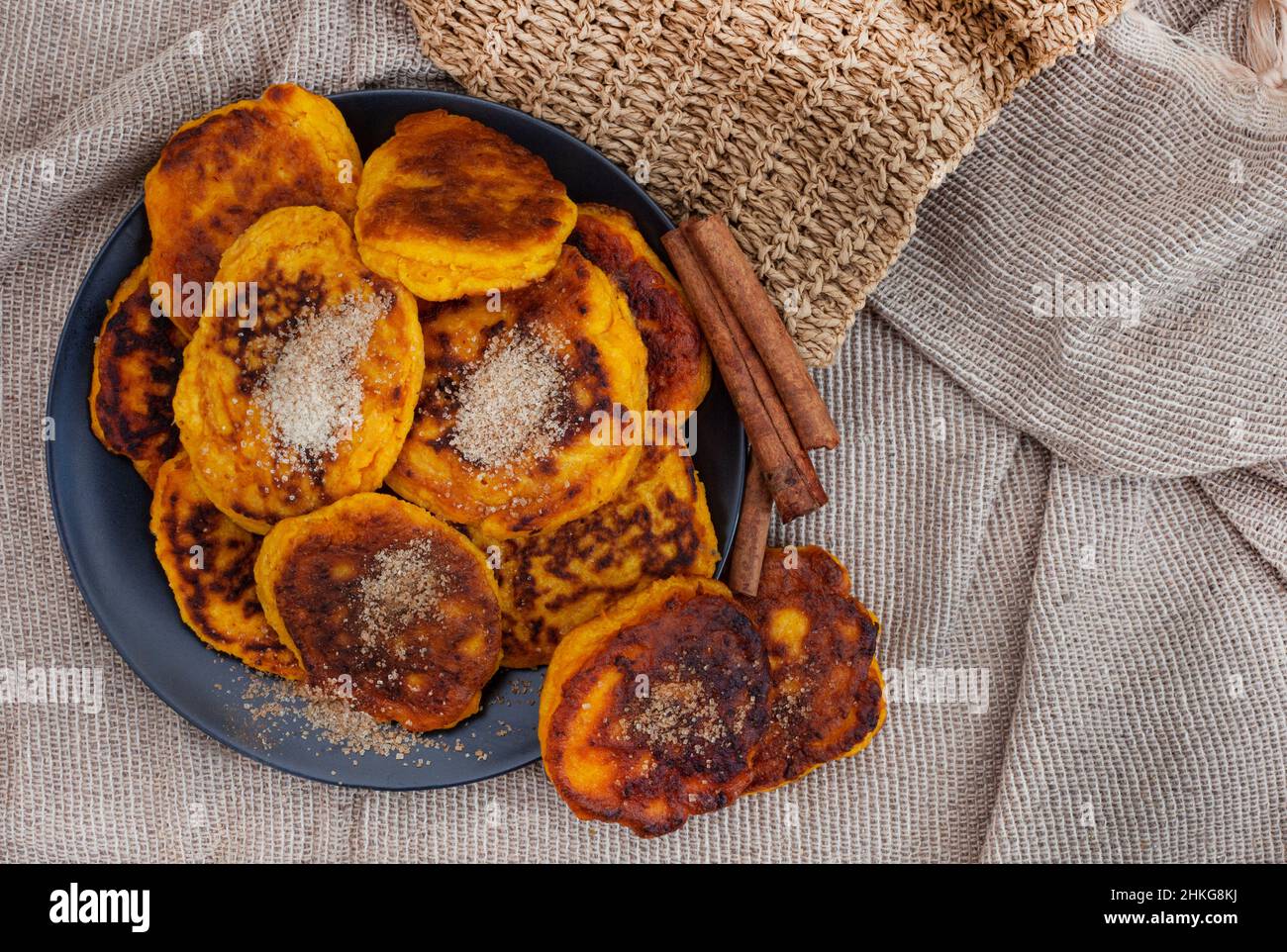 Traditional South African pumpkin fritters or pancakes known as ...