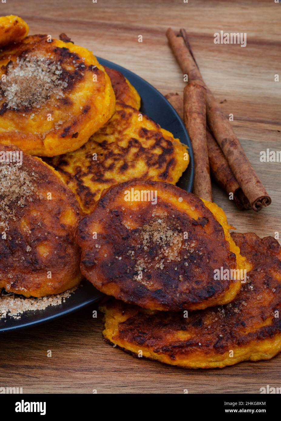 Traditional South African pumpkin fritters or pancakes known as ...