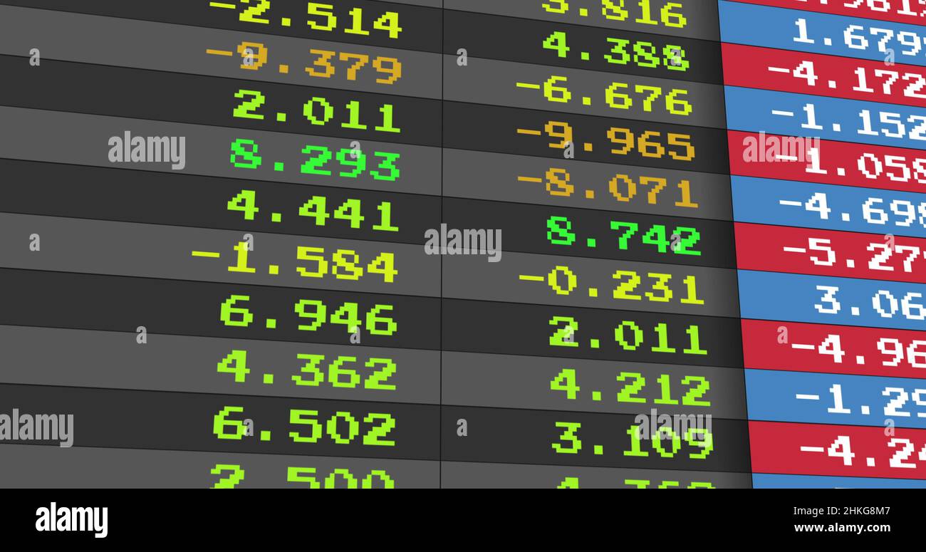 Image of stock market numbers changing on black background Stock Photo ...